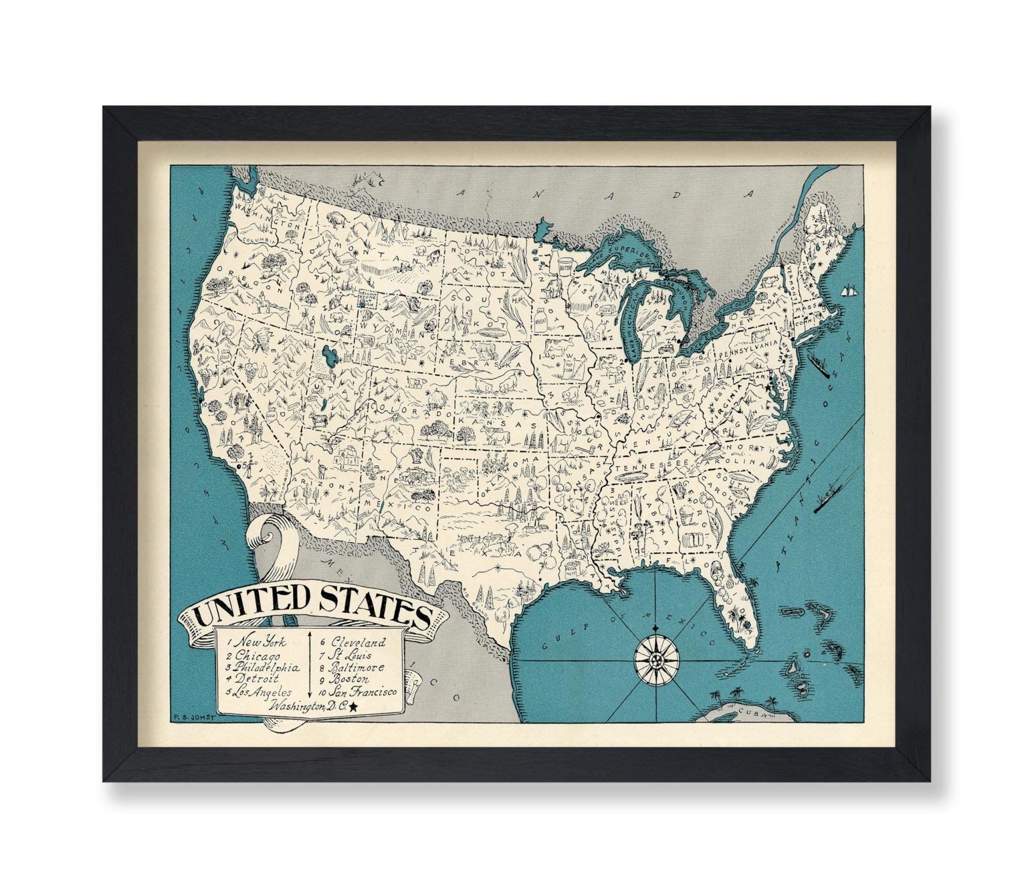 United States Pictorial Map – Poster Master