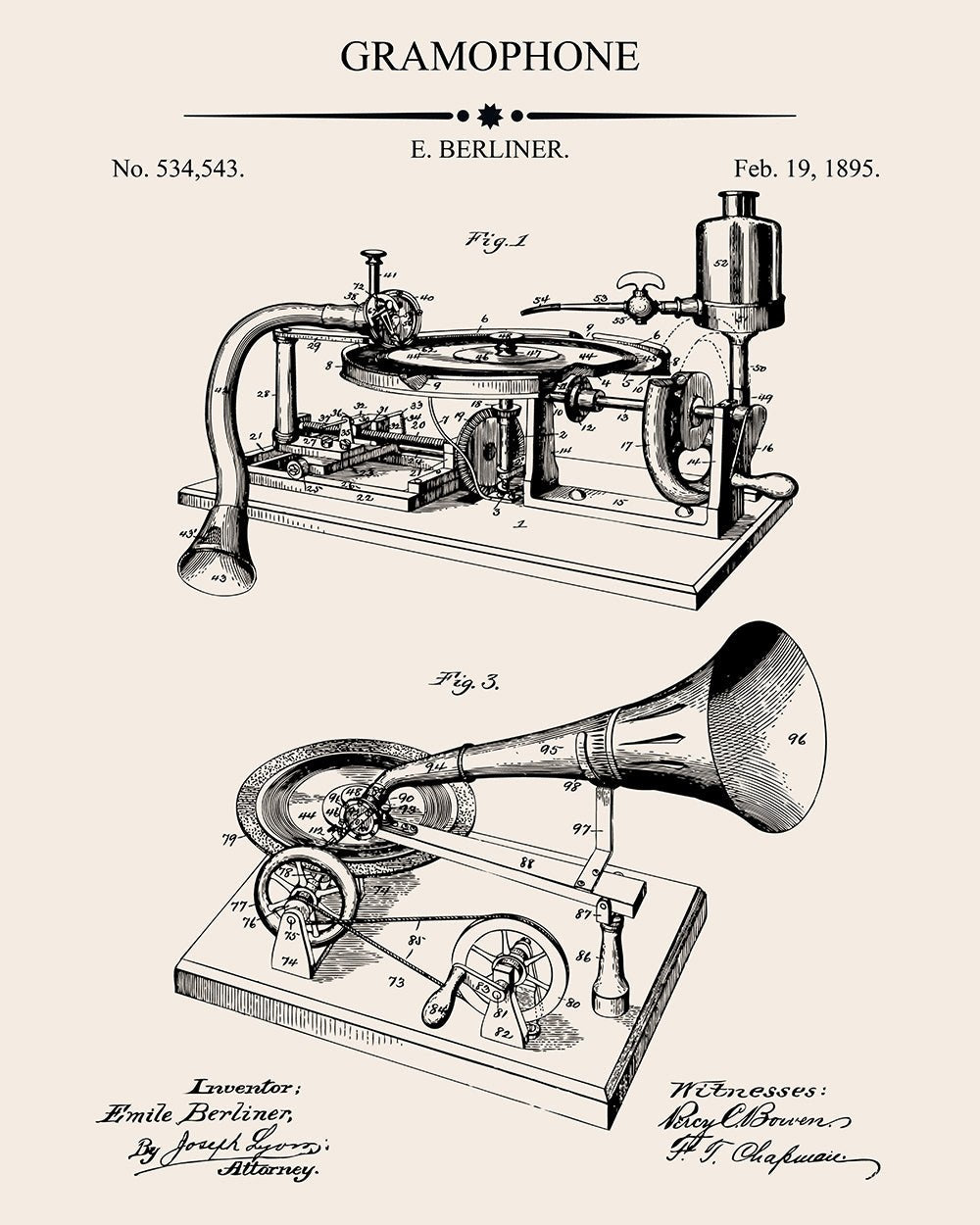Gramophone Blueprint – Poster Master