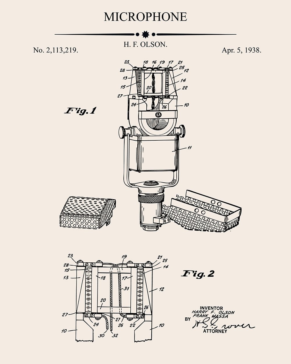Microphone Blueprint No1 – Poster Master